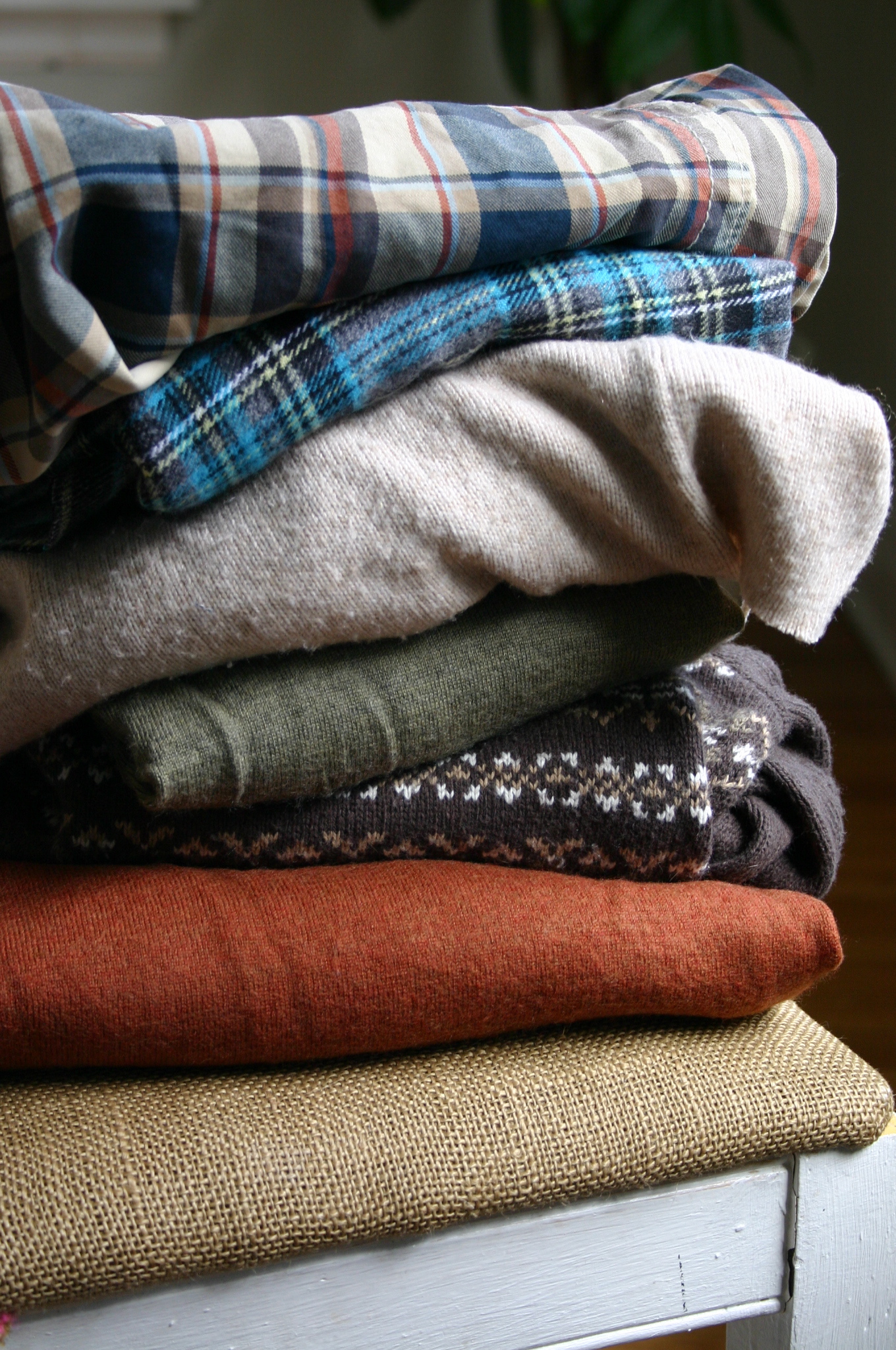 Decorating For Fall With Old Clothes and A Coffee Bag | Family Chic